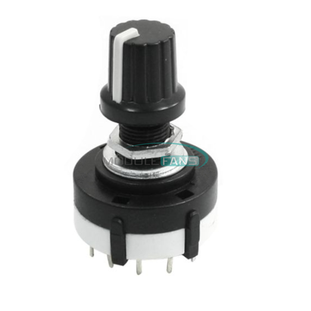 AC 125V 3P4T 3 Pole 4 Position Single Wafer Band Selector Rotary Switch ...