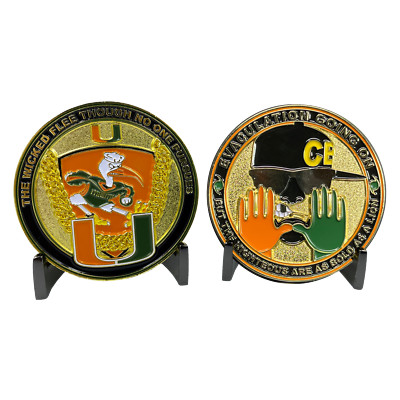 BL5-017 The U challenge coin Miami Canes Turnover Chain UM CBP CBPO CBP ...