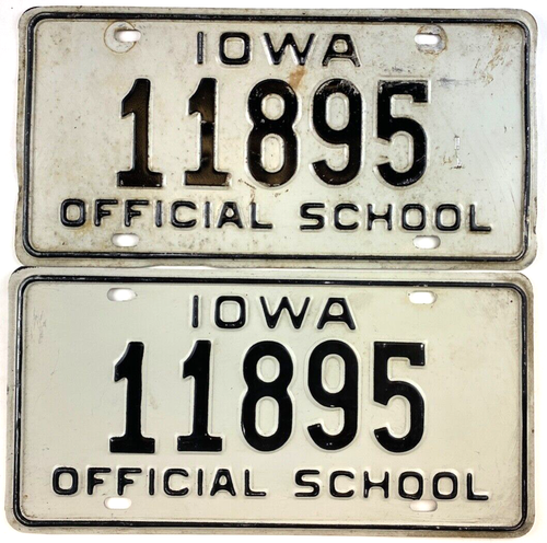 Iowa 1970s Official School License Plate Set Man Cave Garage Decor ...