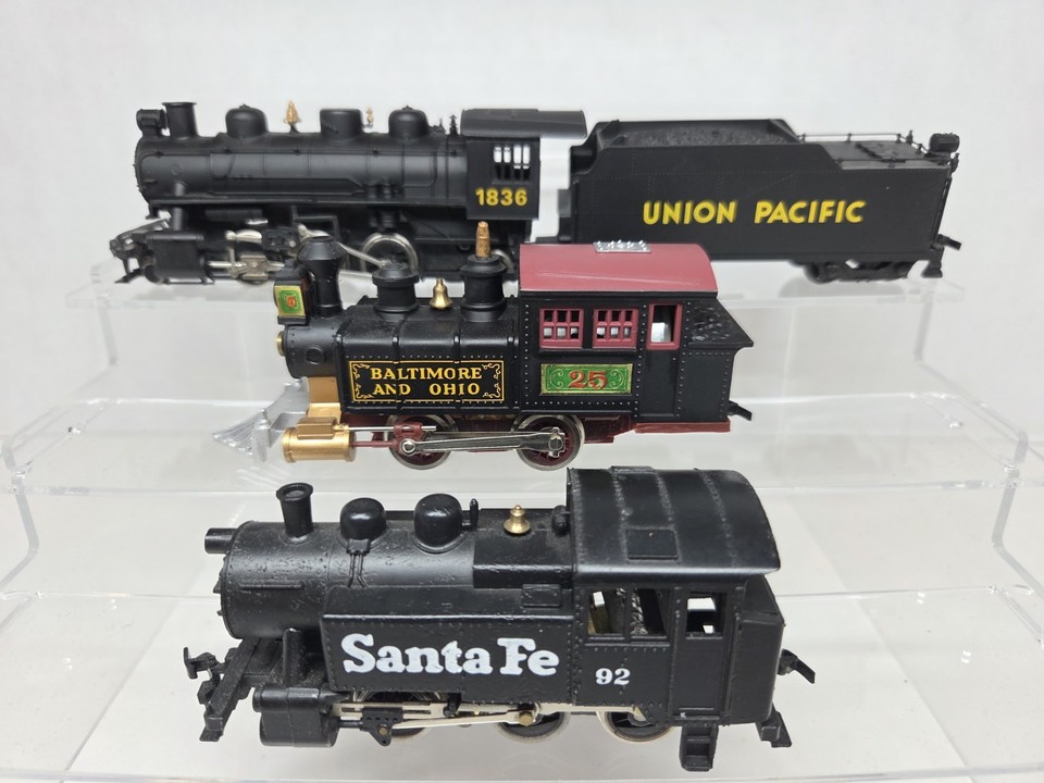 LOT OF 3 WORKING HO SCALE STEAM TRAIN LOCOMOTIVES LIFE LIKE BACHMANN ...