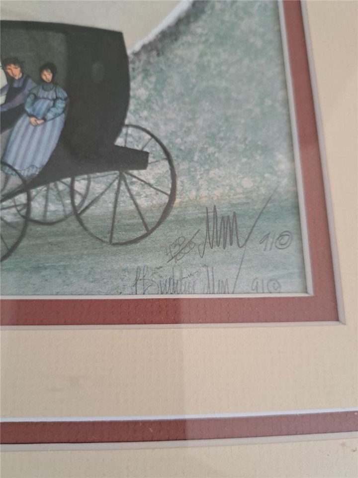 1991 P BUCKLEY MOSS FRAMED ART PRINT 430/1000 SIGNED INDIANA SEIBERLING ...