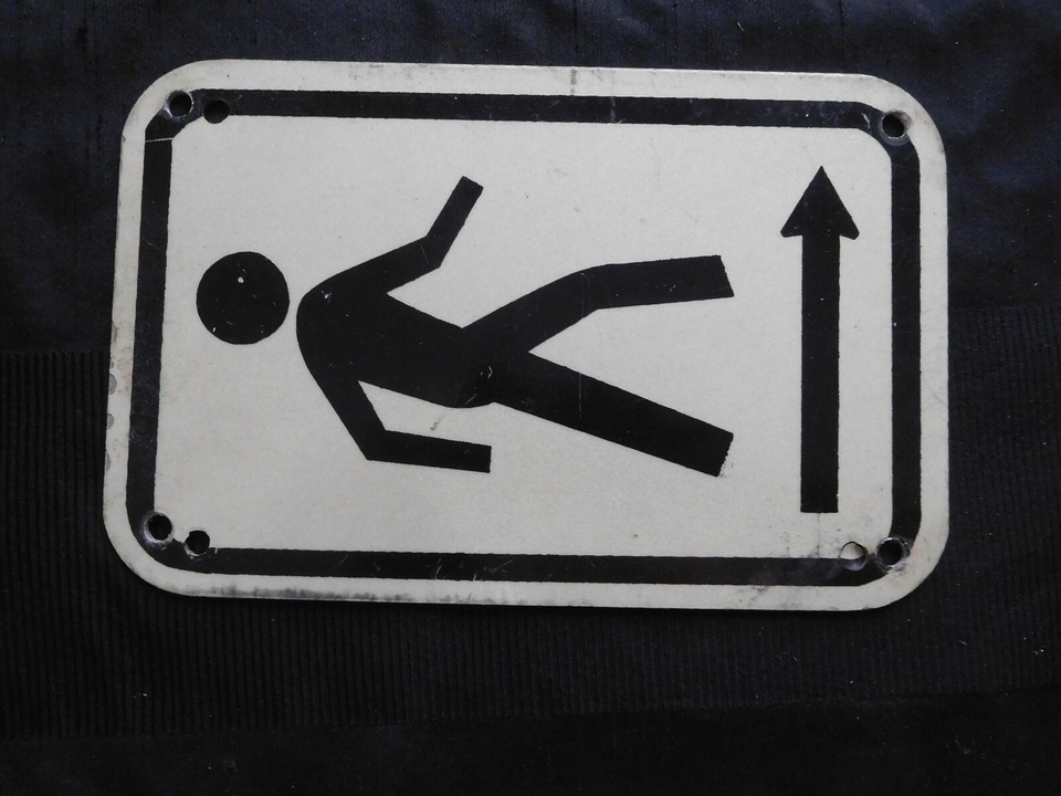 Pedestrian metal black white WALK SIGN man person 5"x8" | eBay
