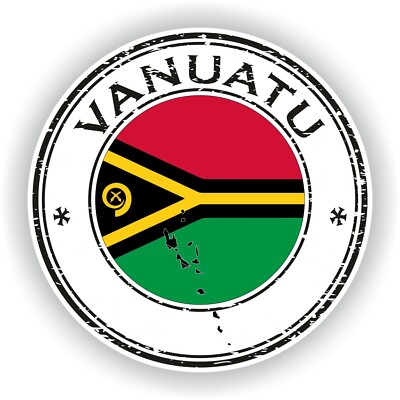 Vanuatu Oceania Round Flag Sticker / High Resolution Vinyl Waterproof ...