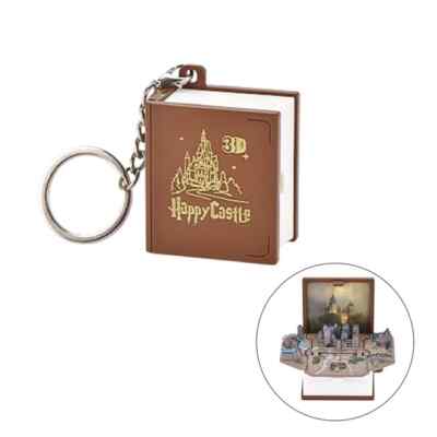 3D Castle Book Keychain Brown Folding Castle Book Keychain Castle ...