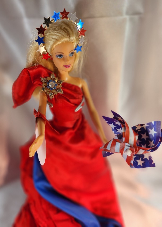 OOAK Custom Barbie Doll 100% Recycled Materials "July 4th" Gorgeous! No ...