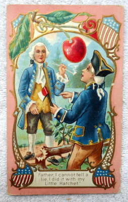 1909 PATRIOTIC POSTCARD GEORGE WASHINGTON I CANNOT TELL A LIE #3 | eBay