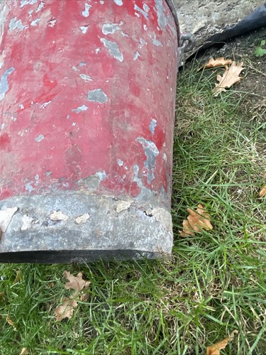 Genuine Vintage Original Old Galvanised Steel Metal Red FIRE Safety ...
