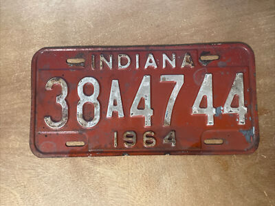 1964 Indiana License Plate # 38 A 4744 Jay County | eBay