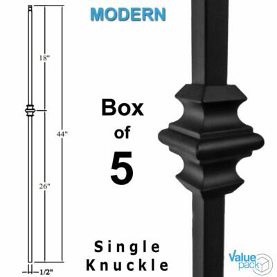 Single Knuckle Modern Iron Baluster (5-Pack) Hollow Metal Spindle ...
