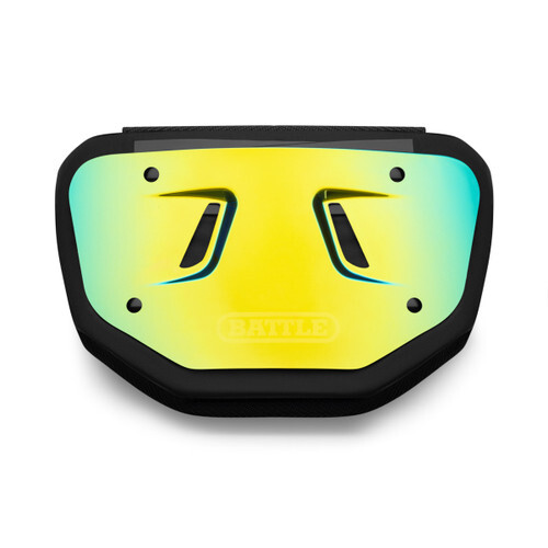 Battle Sports Gold Blue "Prism" Chrome Football Back Plate - Adult ...