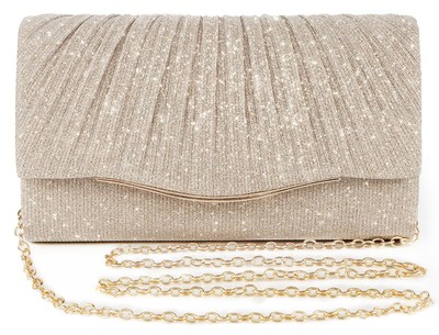 Champagne Clutch Purses for Women - Formal Evening Handbags for Parties ...