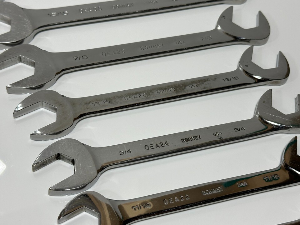 Bonney Tools USA B-80748 11pc SAE Full Polish 4-Way Angle Open-End ...