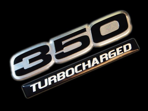 VMS 1 CHEVY 350 TURBOCHARGED ENGINE ALUMINUM EMBLEMS BLACK CHROME SBC ...