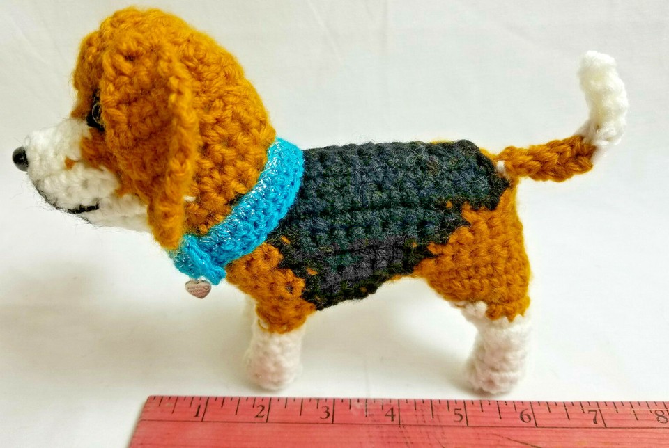 Amigurumi Beagle Hound Breed Puppy Dog Crochet Handmade Figurines Bren ...