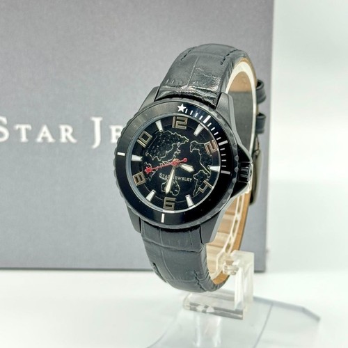 Star Jewelry World Map Watch 3H Boxed Quartz Black Dial 16cm Strap | eBay