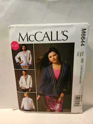 McCall's M6644 Size 18W-24W Reversible Jackets Uncut 2012 | eBay