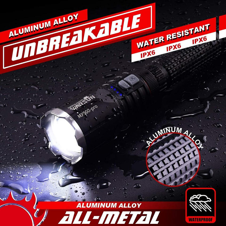 Strongest Rechargeable LED Flashlight Torch Powerbank High Power ...