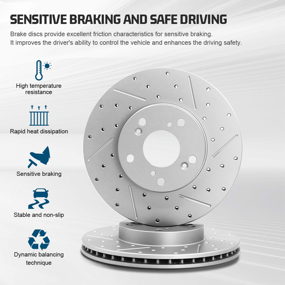 2008-2015 Scion XB Front & Rear Drilled Slotted Rotors Ceramic Brake ...