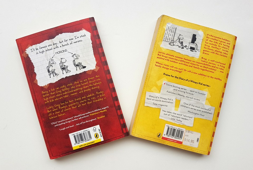 Diary Of A Wimpy Kid Jeff Kinney 01 A Novel in Cartoons + 04 Dogs Days ...