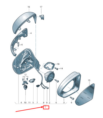 VW Passat B8 3G Außenspiegel vorne rechts LHD 3G1857508FL9B9 NEU ...
