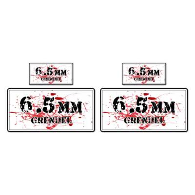 6.5 Grendel Ammo Box Set, Vinyl Decal Sticker, 2@ 1"x2" & 2@ 2"x4 ...