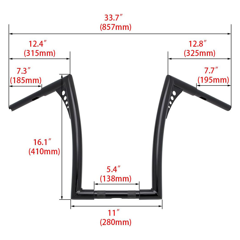 16'' Rise 1-1/4'' Hanger Bars Handlebar For Harley Dyna Softail ...