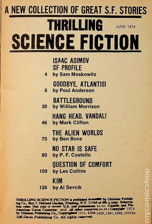 Thrilling Science Fiction Pulp Jun 1974 NM 9.4 | eBay