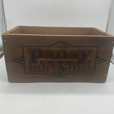 Vintage Pansy Brand Select Seeds Wood Crate With Original Label | eBay