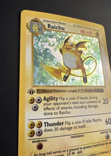 Pokemon WOTC Raichu Holo 14/102 - 1st Edition Shadowless Base Set LP | eBay