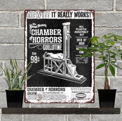 1965 Chambers of Horror Guillotine Toy Kit Ad Metal Repro Sign 9x12 ...