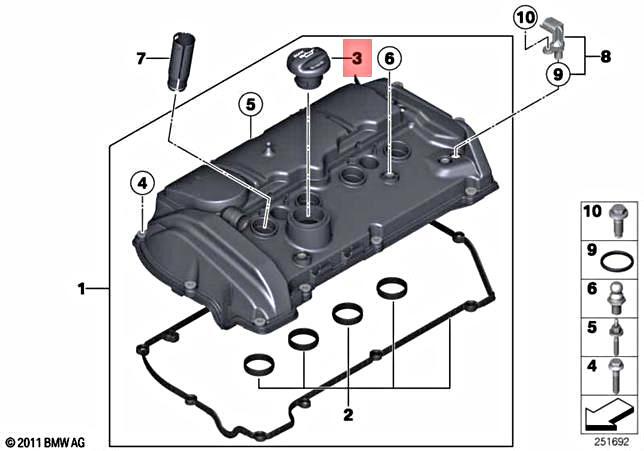 Genuine BMW F20 F20N F21 F21N F30 F30N F31 F35 Oil Filler Cap OEM ...