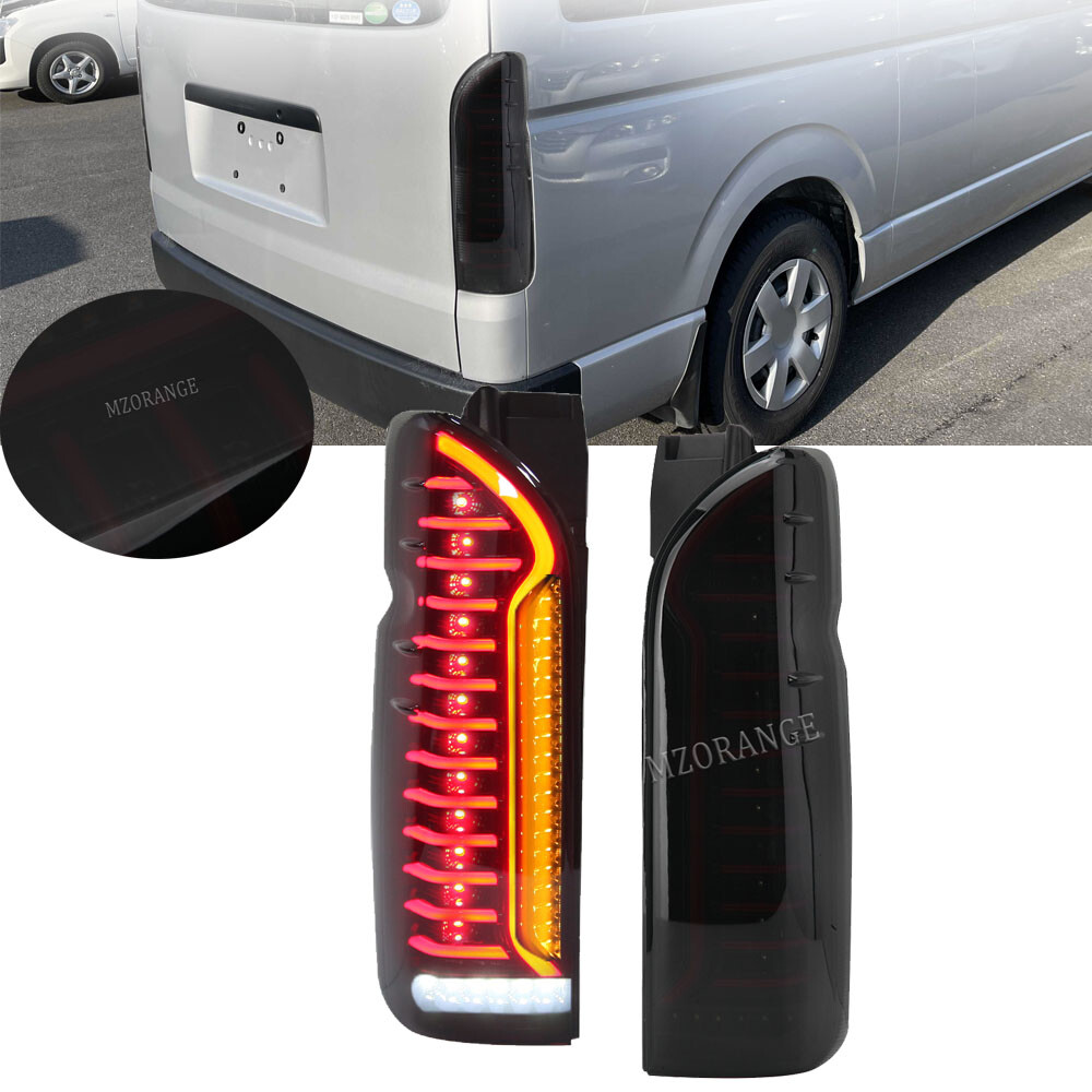 2x Smoked LED Dynamic Rear Tail Light Lamp For Toyota Hiace MK5 KDH200 ...