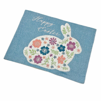 Happy Easter Bunny Rabbit Floral Spring Flowers Single Tapestry ...