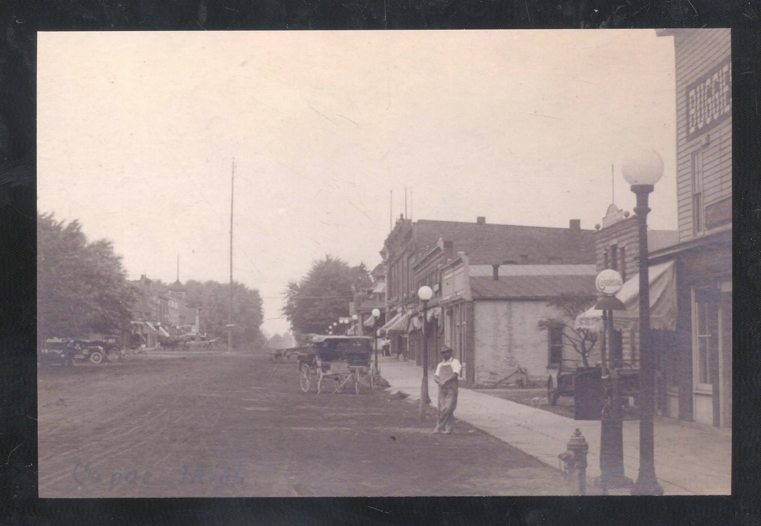 REAL PHOTO CAPAC MICHIGAN DOWNTOWN DIRT STREET SCENE BUGGY POSTCARD ...