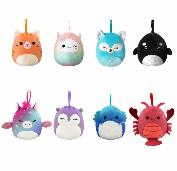 Squishmallows Holiday Bright Collection 4" Christmas Ornament Set ...