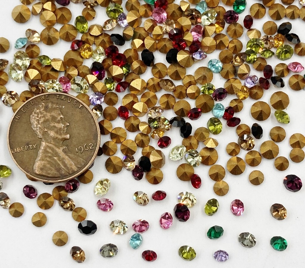 200 Vintage Preciosa Crystal 3mm To 4mm Small Rhinestones - Jewelry ...