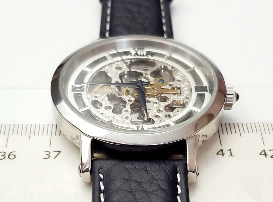 RARE,UNIQUE Men's SKELETON AUTOMATIC Watch STAUER STT021-BLK. In BOX | eBay