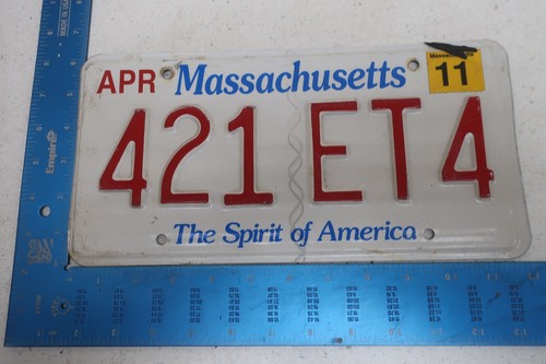 Massachusetts License Plate Tag 2011 11 MA Natural Sticker 421 ET4 | eBay