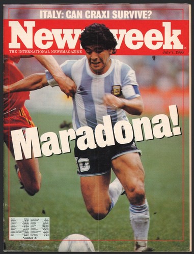 MARADONA! ARGENTINA THE WORLD CUP NEWSWEEK Magazine july 7, 1986 RARE ...