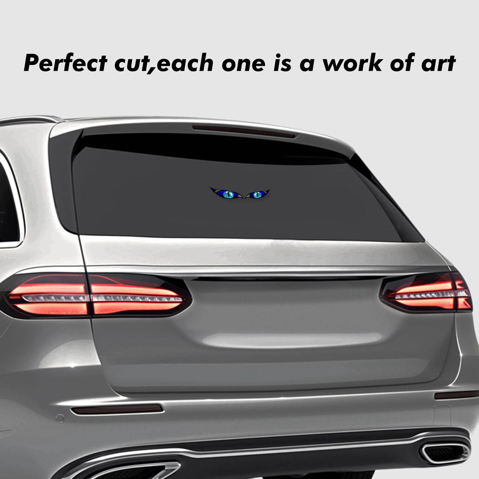 2Pcs Cool 3D Mysterious Cat Eyes Car Sticker Green Evil Window Mirror ...