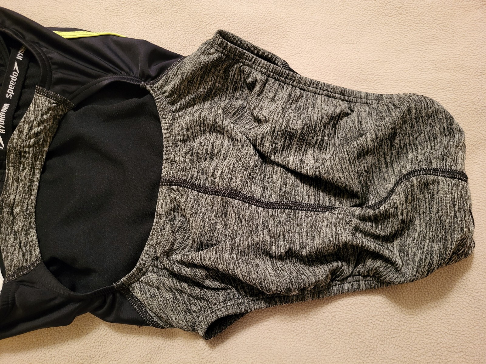 Speedo Size 4 Gray Black Green Neon One Piece Flyback Swimming suit | eBay