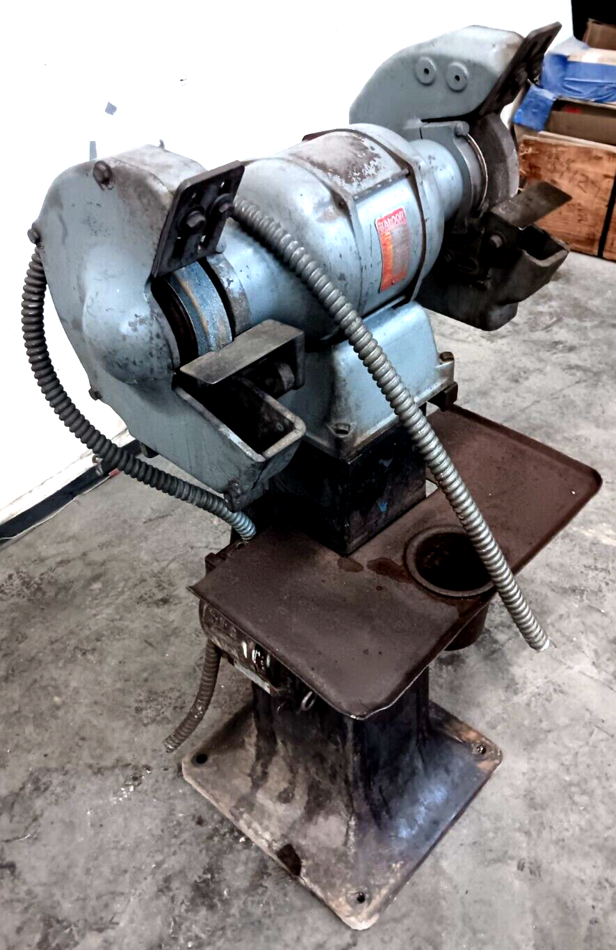 BALDOR 10" PEDESTAL BENCH GRINDER MODEL 1021 FRAME 183M H.P. 1 VOLTS ...