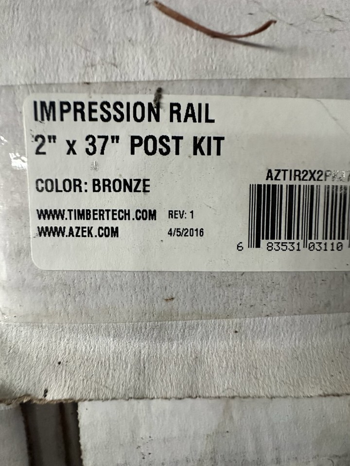 TimberTech AZEK Impression Rail 2x37" Post Kit - Bronze | eBay