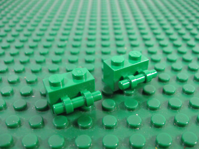 2x LEGO Green Modified Brick 1 x 2 Bar Handle Grip-n-Go Challenge 6713 ...
