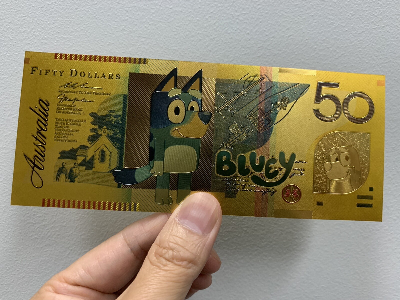 Bluey Australian Gold plastic Banknote Souvenir Gift Free Transparent ...