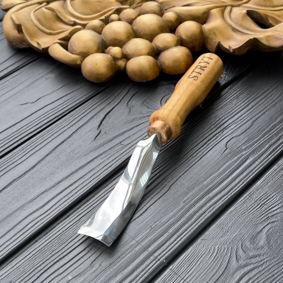 Revers Bent Gouge 1" STRYI,Carving grapes,Relief carving tools,Back ...
