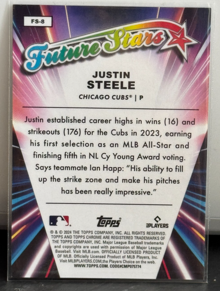 2024 Topps Chrome - Future Stars Black Justin Steele #FS-8 SSP 6/10 ...