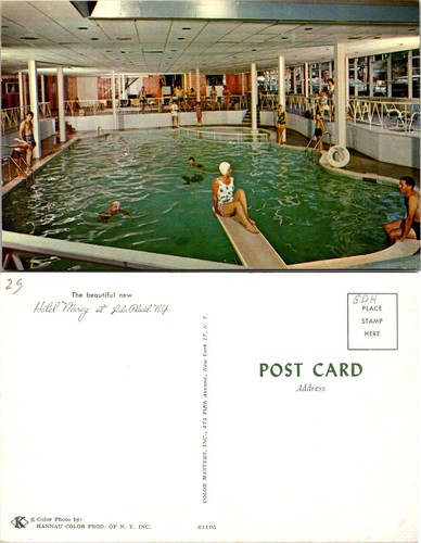 Hotel Marcy Lake Placid NY Postcard Indoor Pool Color Photo Unposted ...