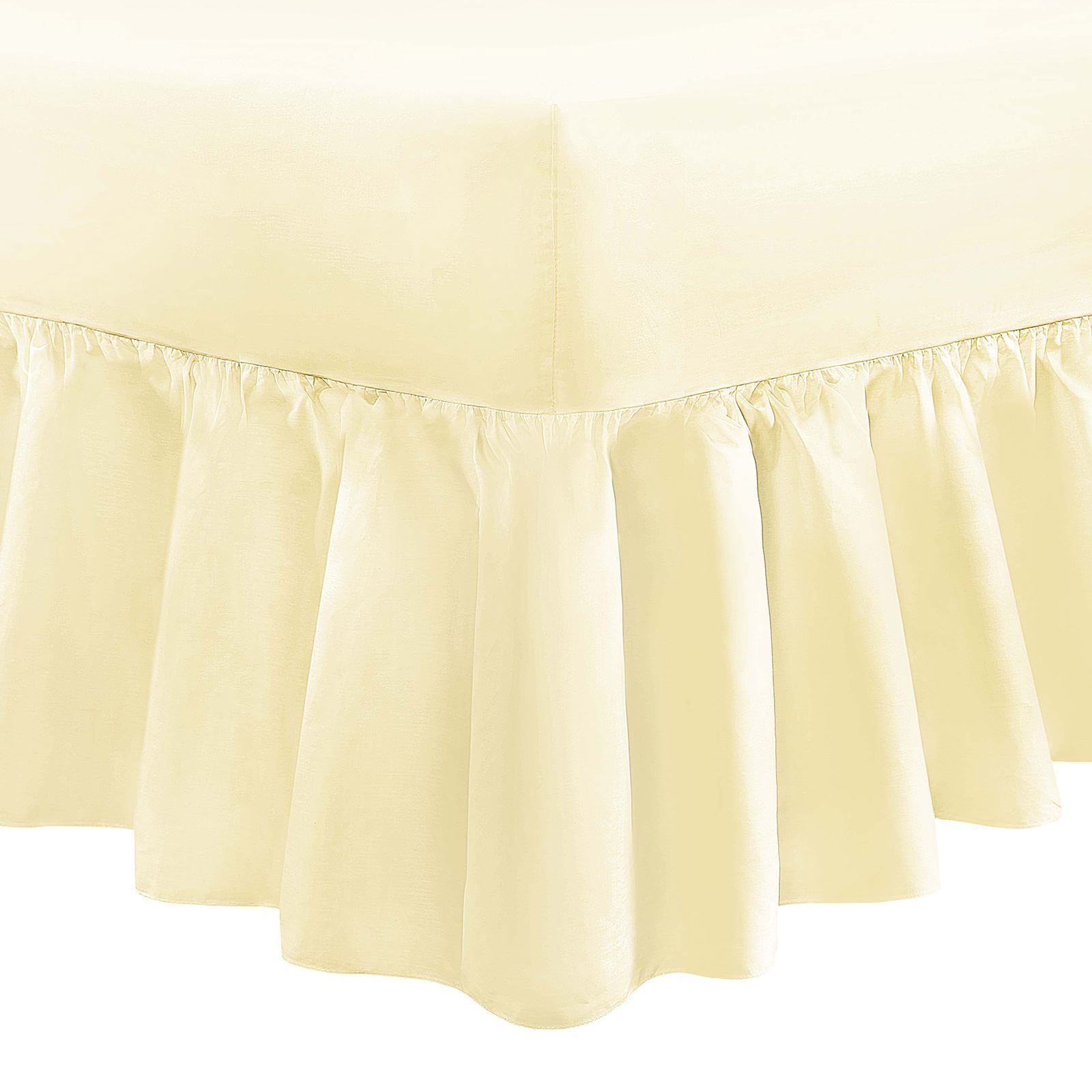 400 THREAD COUNT LUXURY 100% EGYPTIAN COTTON FRILLED VALANCE SHEET ALL ...