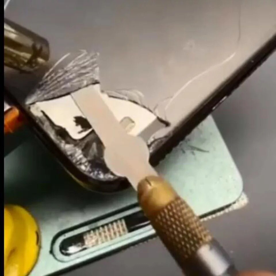 For IPhone 11 12 Back Glass Broken Replace Repair Remove Knife Blade ...